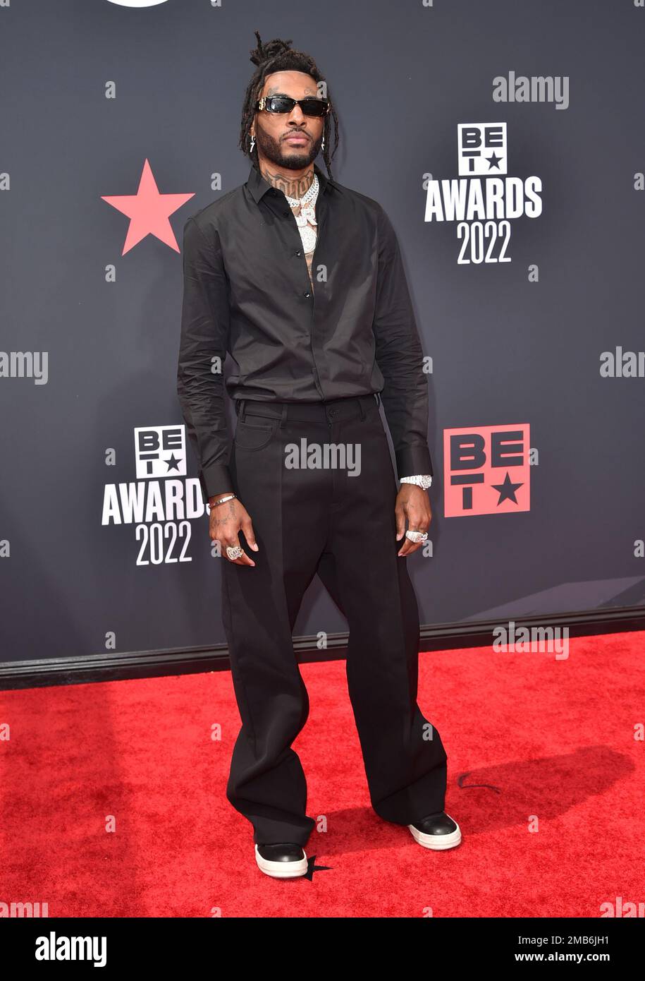 Coca Vango arrives at the BET Awards on Sunday, June 26, 2022, at the ...