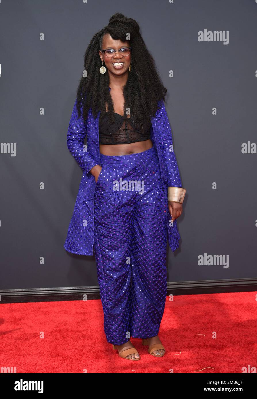 Sitawa Wafula arrives at the BET Awards on Sunday, June 26, 2022, at the Microsoft Theater in ...