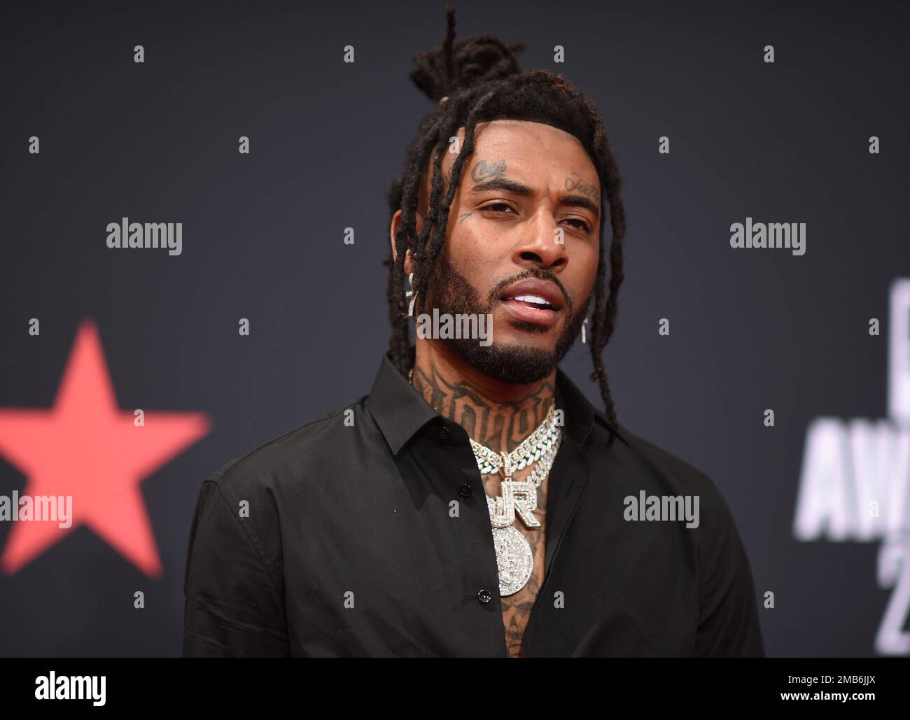 Coca Vango arrives at the BET Awards on Sunday, June 26, 2022, at the ...