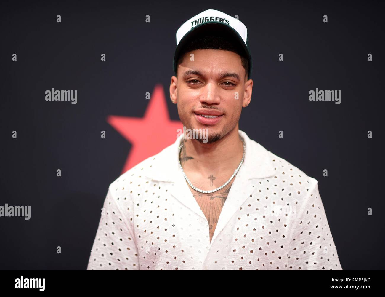 Zachary Larson arrives at the BET Awards on Sunday, June 26, 2022, at ...