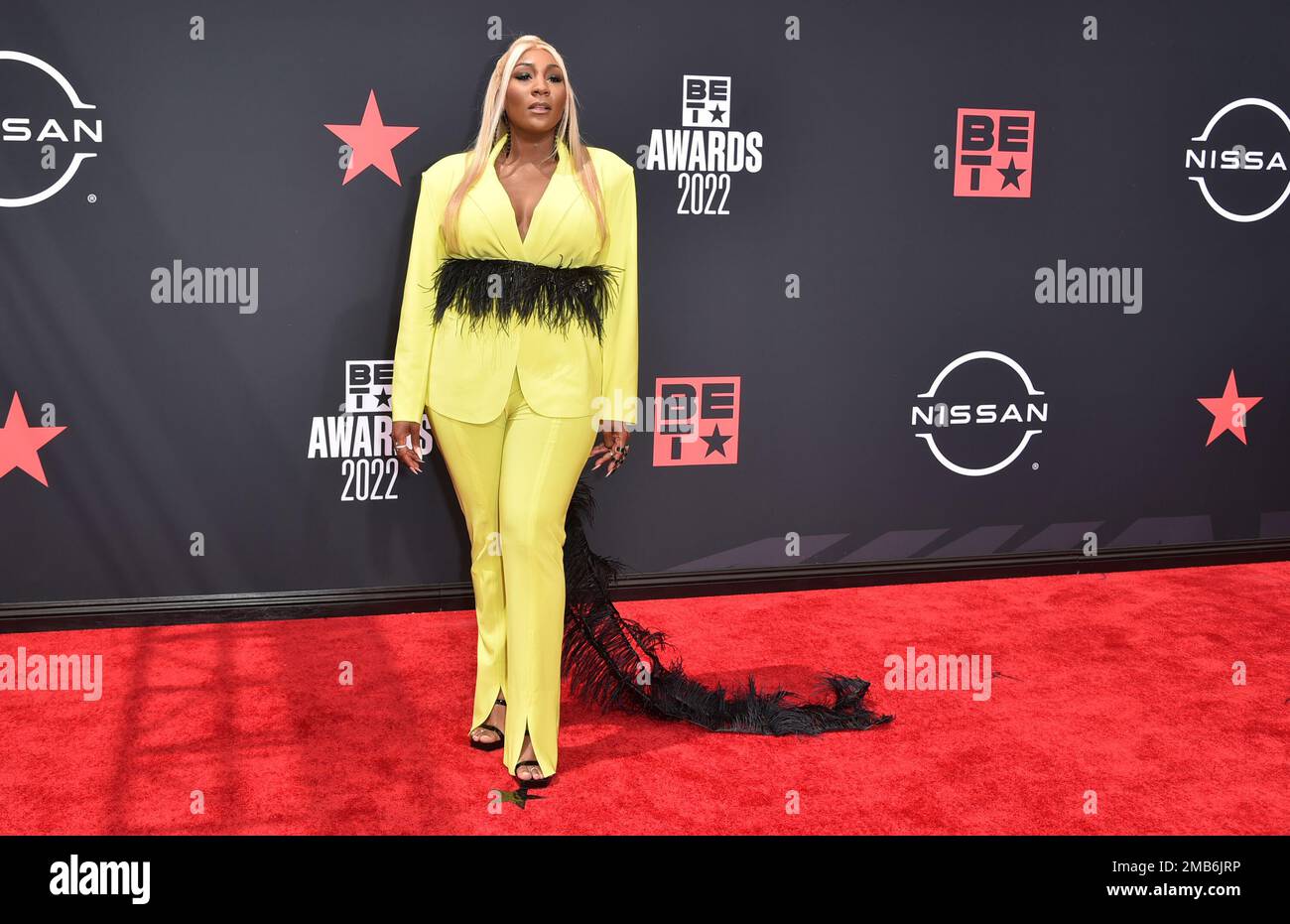 Mignon Von arrives at the BET Awards on Sunday, June 26, 2022, at the ...