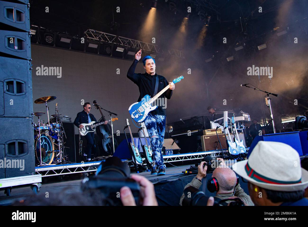 Jack White performs at Glastonbury Festival in Worthy Farm, Somerset ...