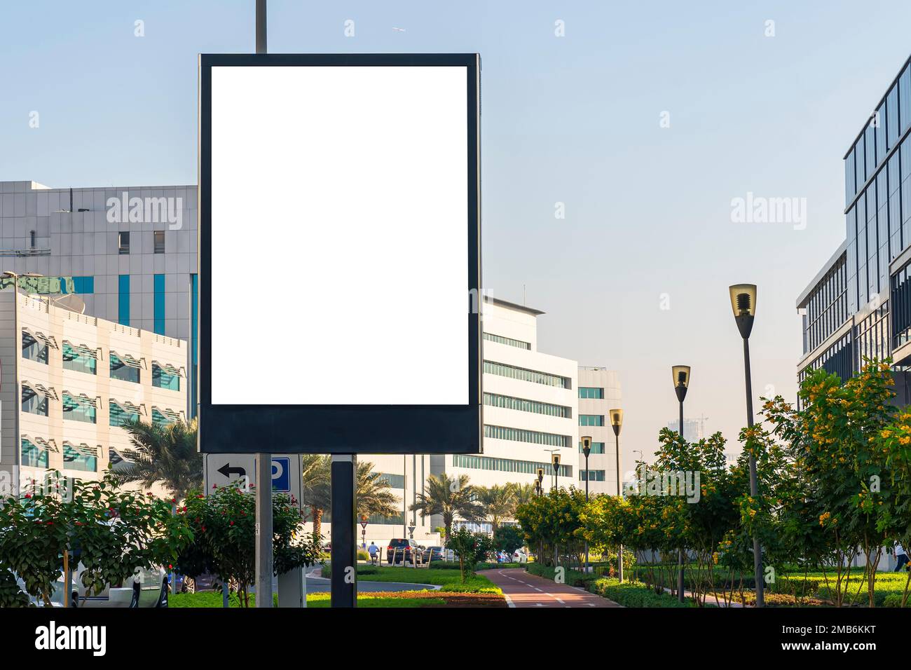 Blank electronic advertising poster with blank space screen for text ...