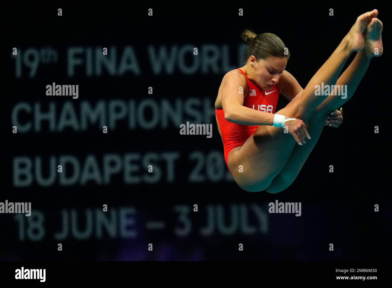 Maggie Merriman of the United States competes during the women's diving ...