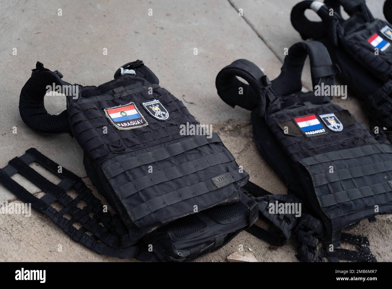 TEGUCIGALPA, Honduras – Vests of Paraguayan soldiers before a two-mile ...
