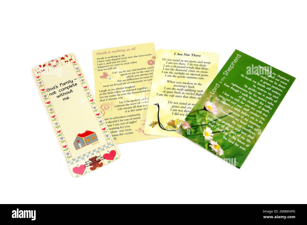 Prayer Cards The lord is my Shepherd Prayer and Death is Nothing at all ...