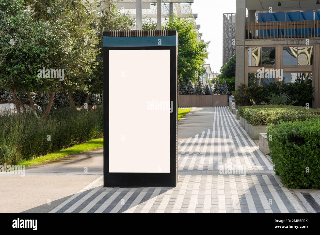 Blank electronic advertising poster with blank space screen for text ...