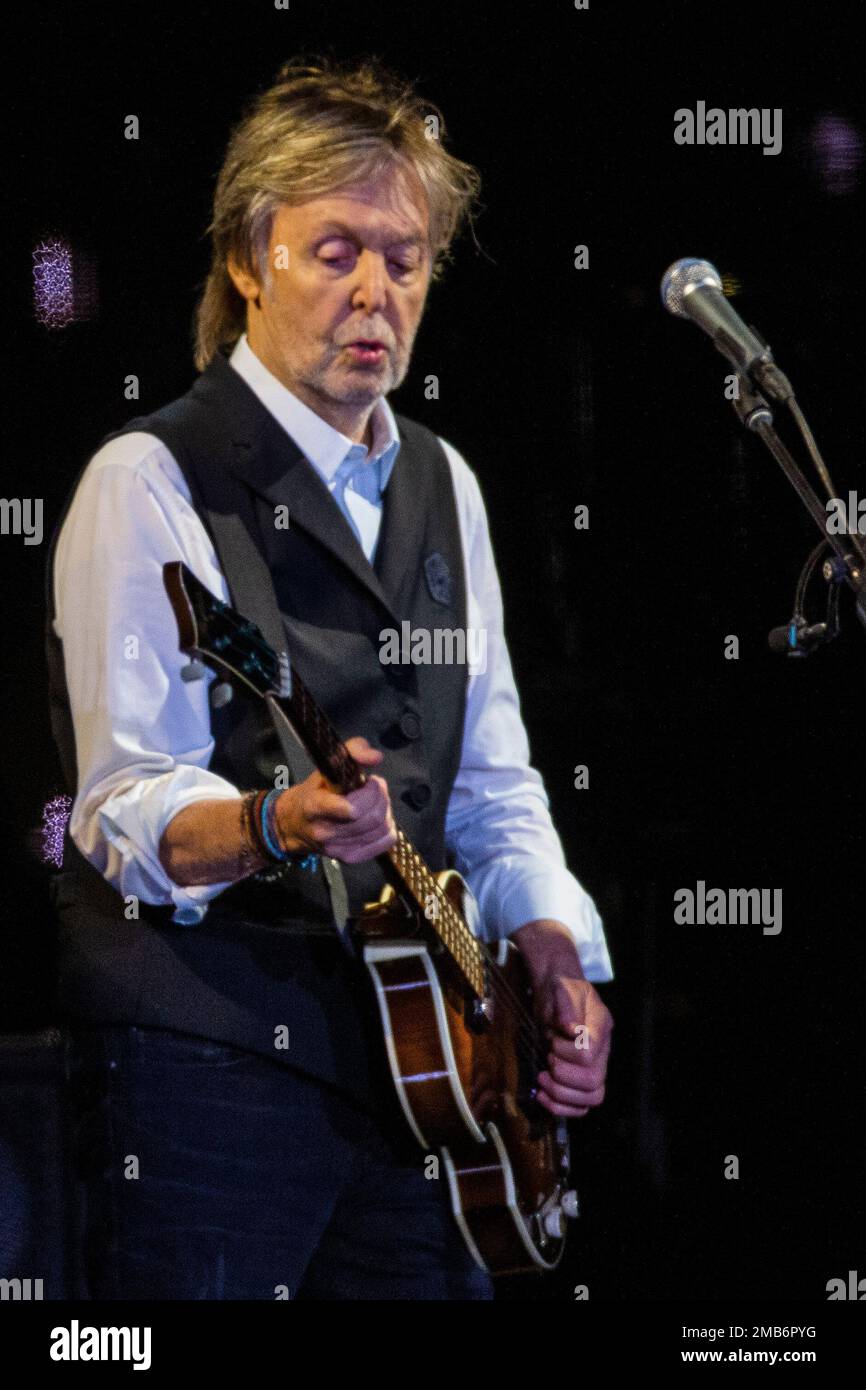 Paul McCartney performs at the Glastonbury Festival in Worthy Farm ...