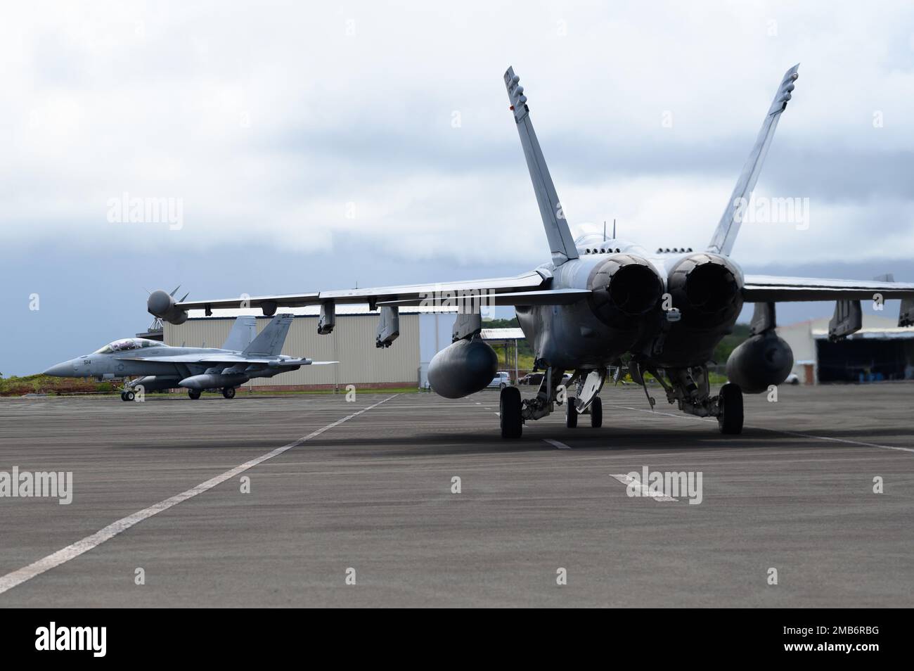 Two U.S. Navy E/A-18 Growlers assigned to Electronic Attack Squadron ...