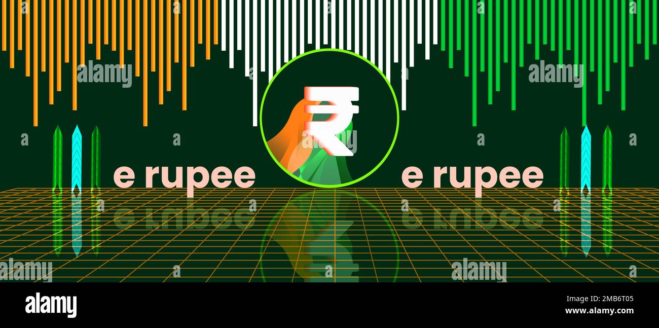 Rupee or INR Indian Official currency isolated on tricolor background ...