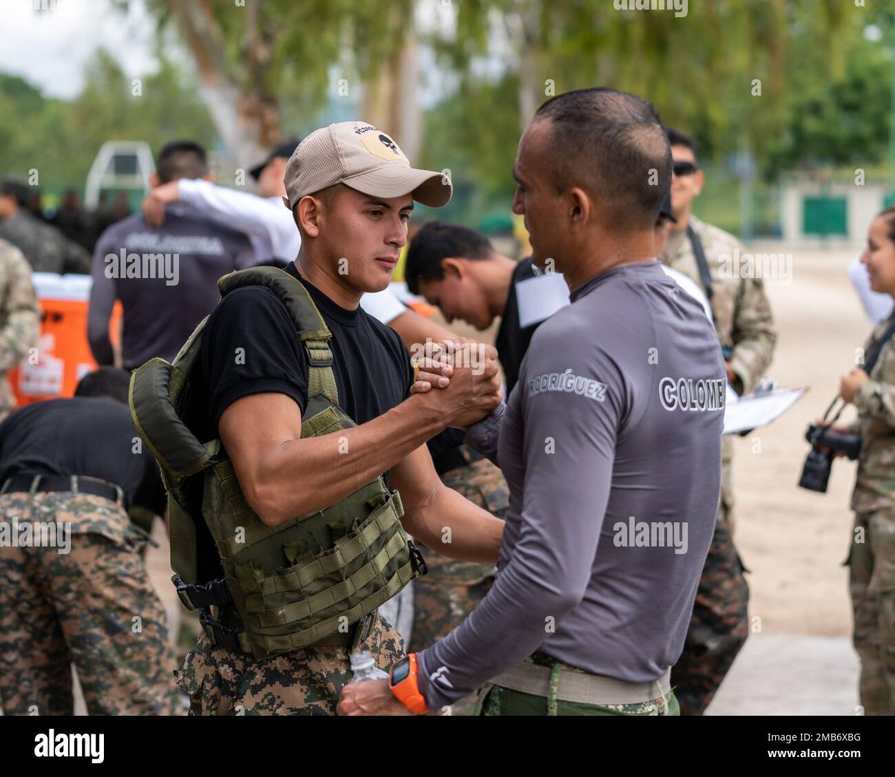A national partner competitor congratulated a Colombia member after ...