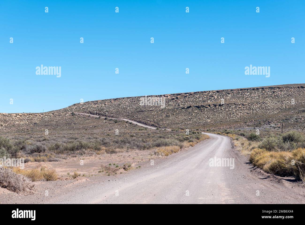 Typical road landscape on the historic Postal Route between Fraserburg ...