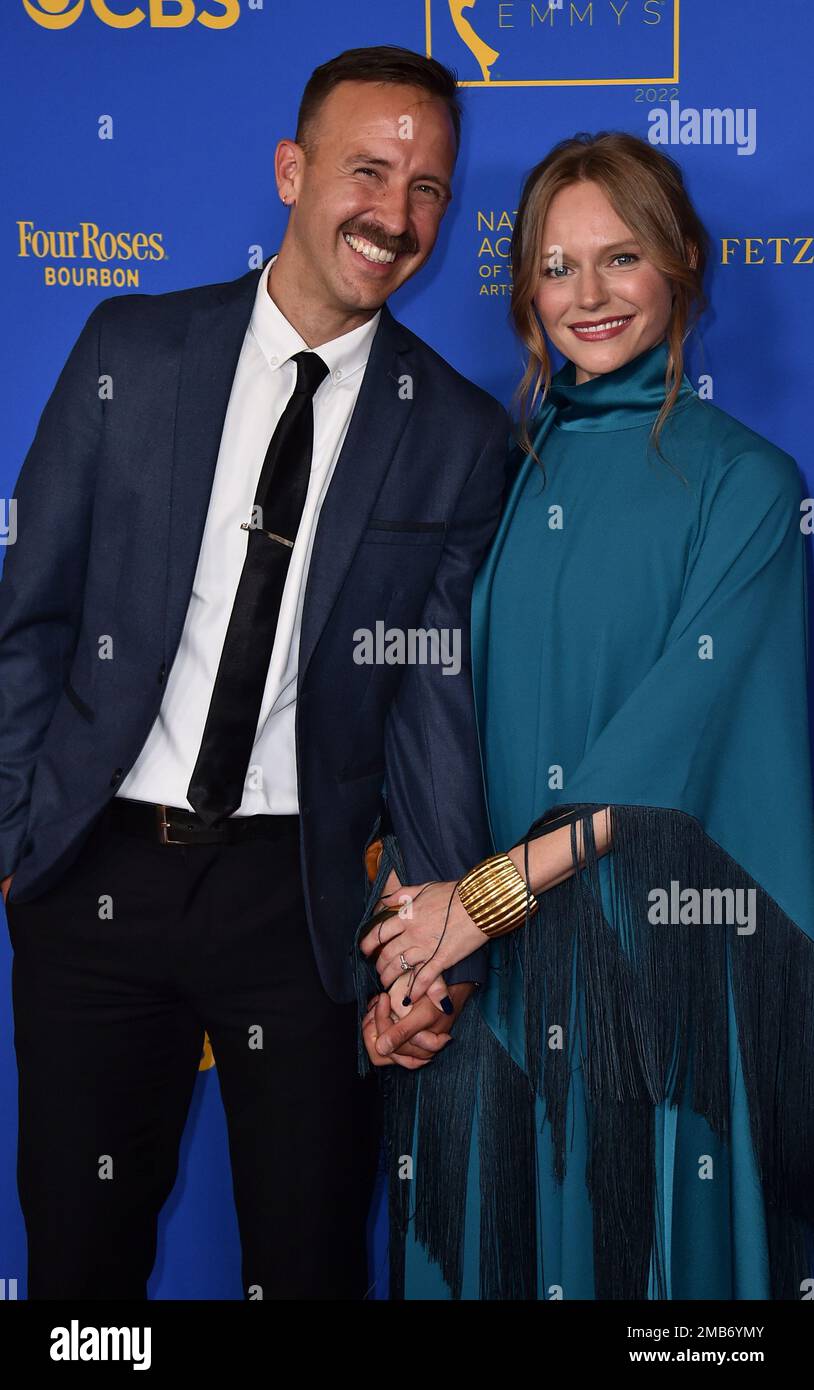 Ryan Matteson, left, and Marci Miller arrive at the 49th annual Daytime ...