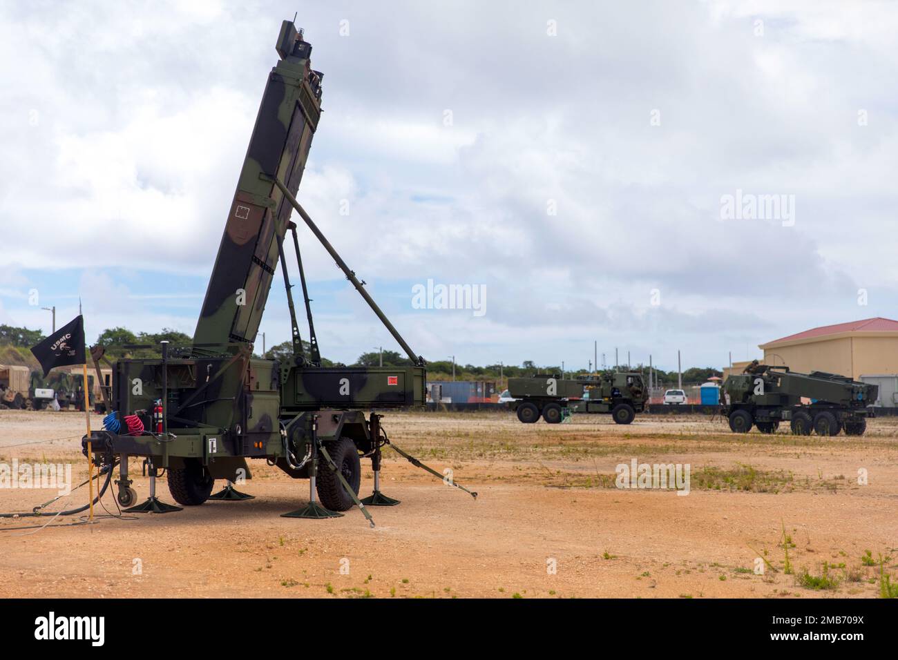 U.S. Marines with 5th Battalion, 11th Marine Regiment set up an M142 ...