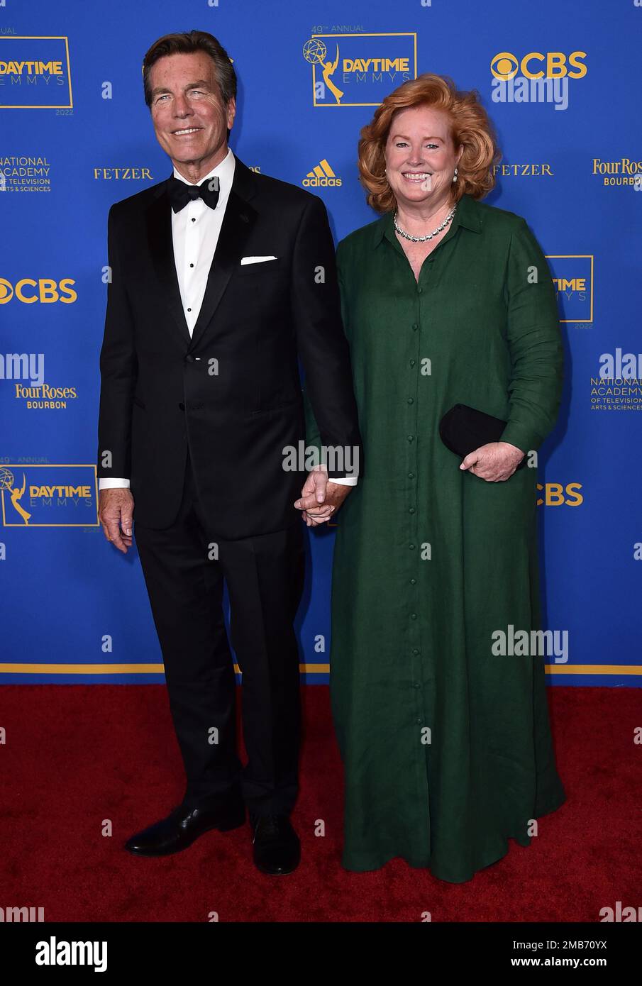 Peter Bergman, left, and Mariellen Bergman arrive at the 49th annual ...