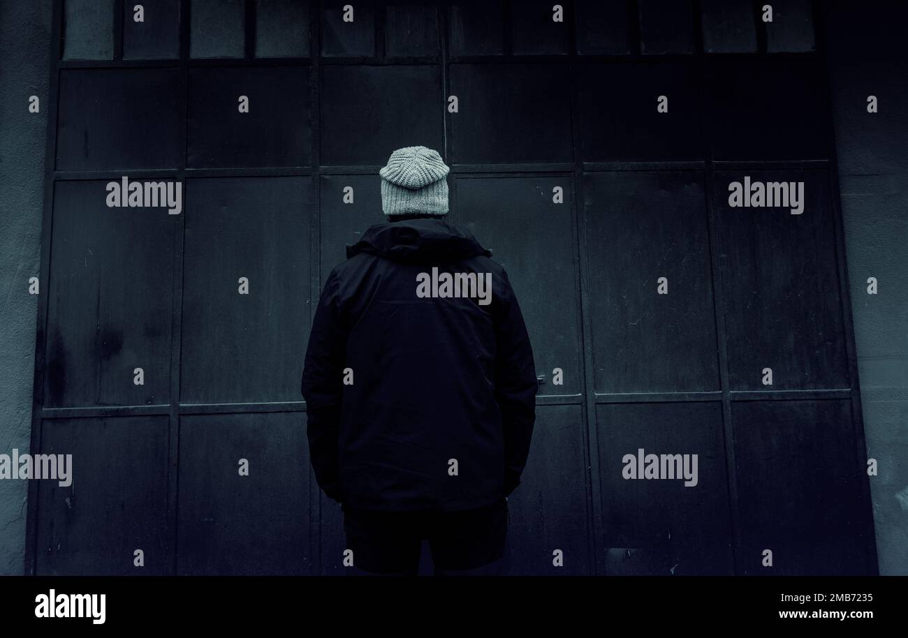 Criminal man on the street in wall , lifestyle Stock Photo - Alamy