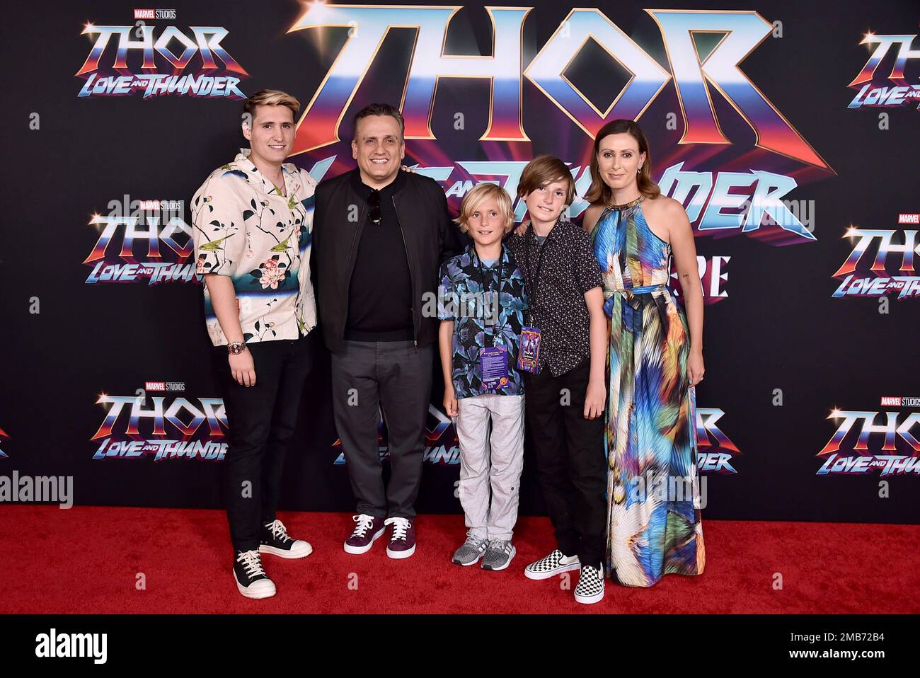 Joe Russo and family arrive at the premiere of "Thor: Love and Thunder ...