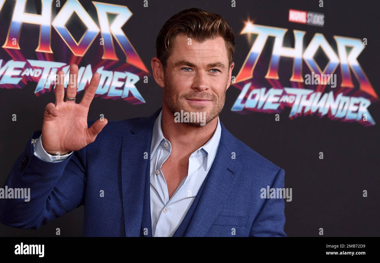 Chris Hemsworth arrives at the premiere of "Thor: Love and Thunder ...