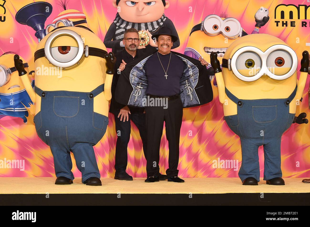 Stuart the Minion, from left, Steve Carell, Danny Trejo and Bob the ...