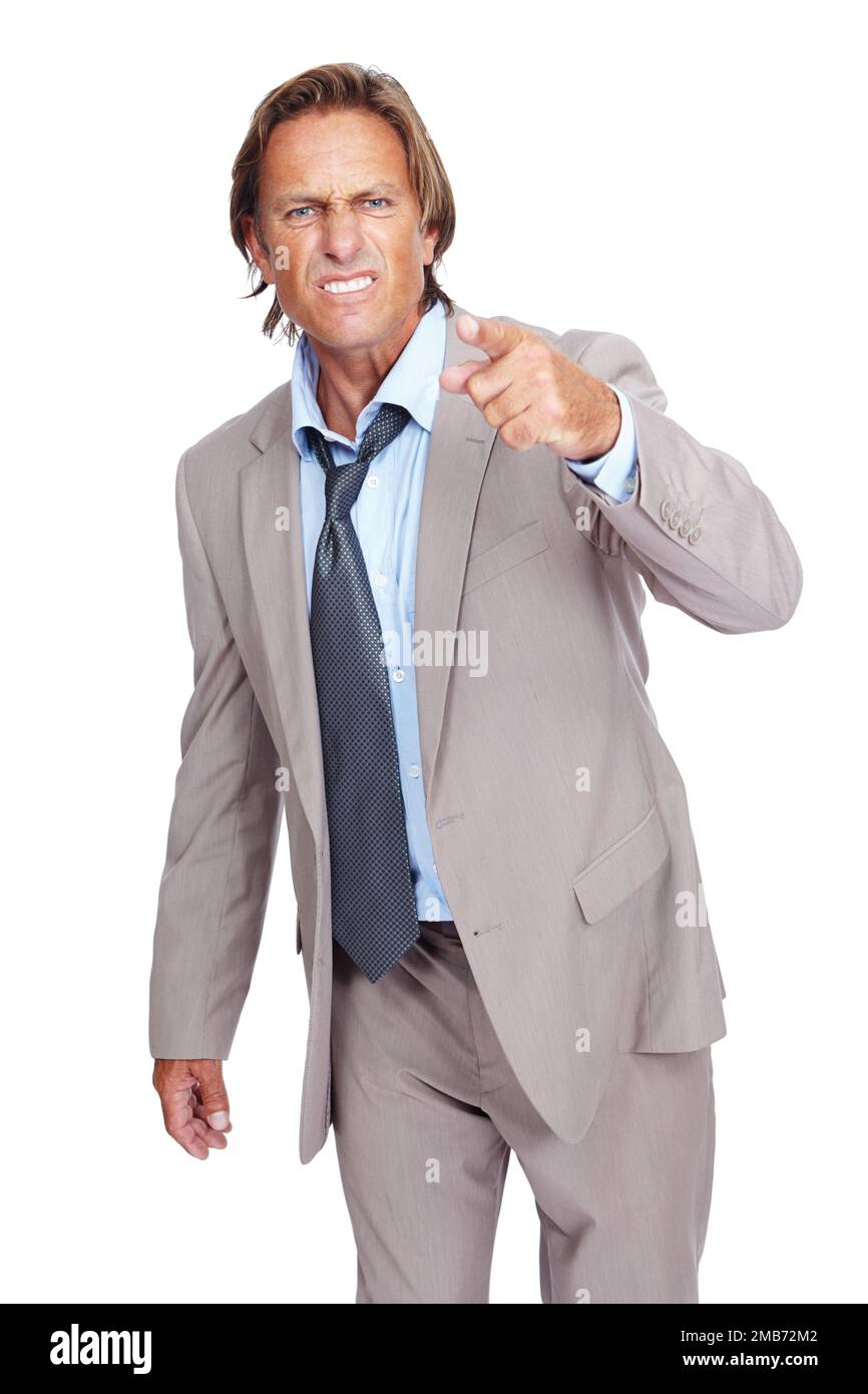 Business man pointing suit isolated hi-res stock photography and images ...