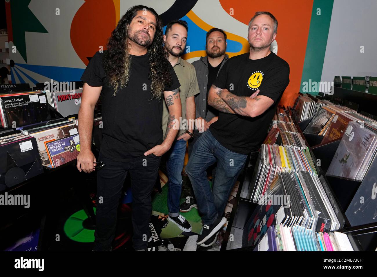 Coheed and Cambria band members, from left, Claudio Sanchez, Zach ...