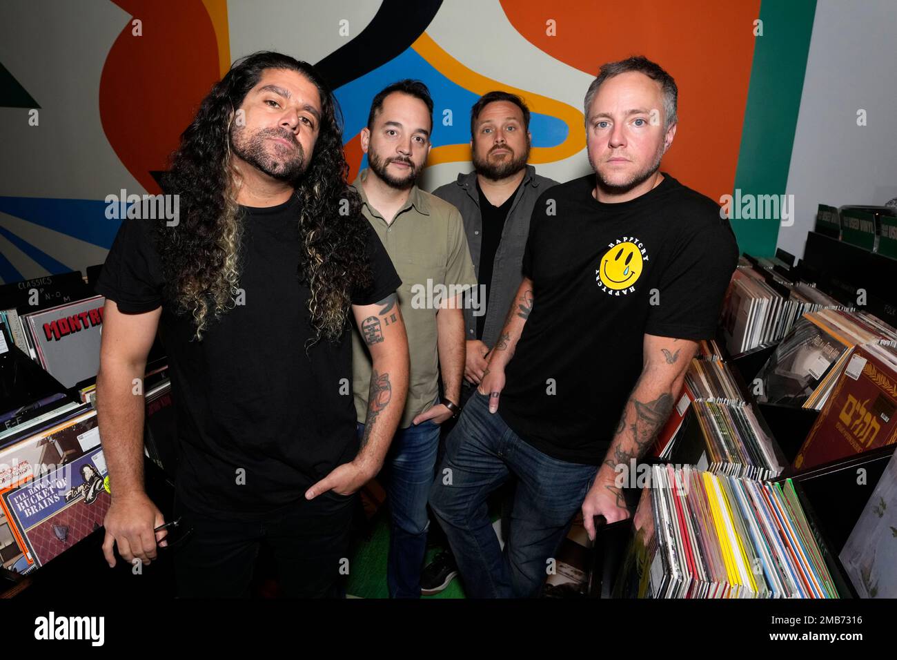 Coheed and Cambria band members, from left, Claudio Sanchez, Zach ...