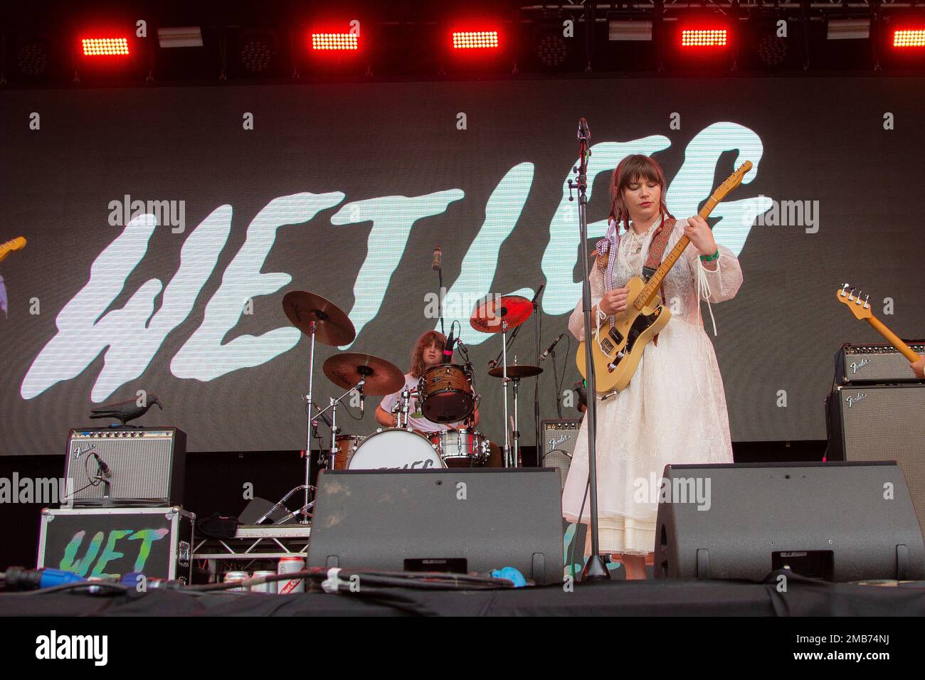 Rhian Teasdale of the band 'Wet Leg', performs at the Glastonbury ...