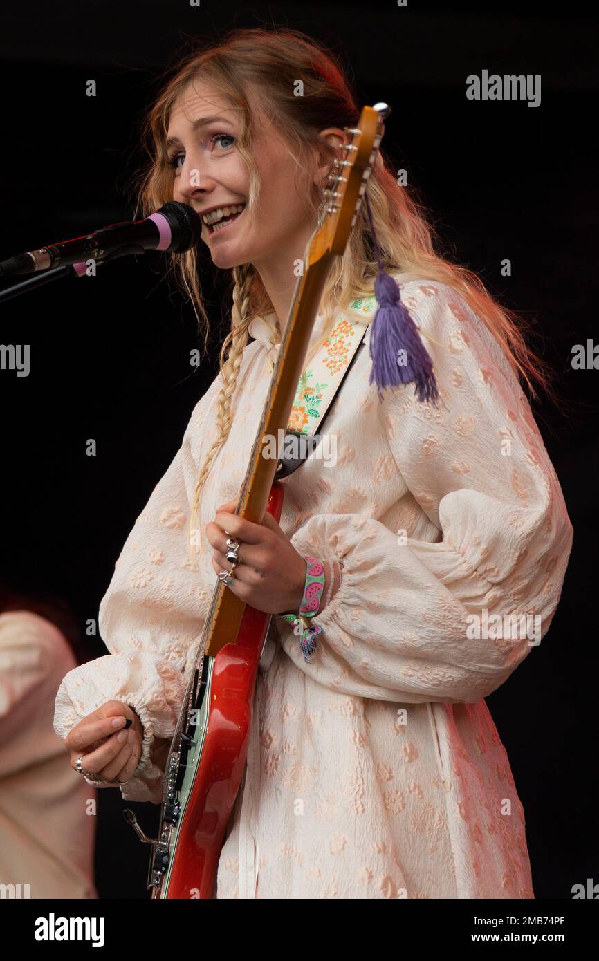 Hester Chambers of the band 'Wet Leg', performs at the Glastonbury ...