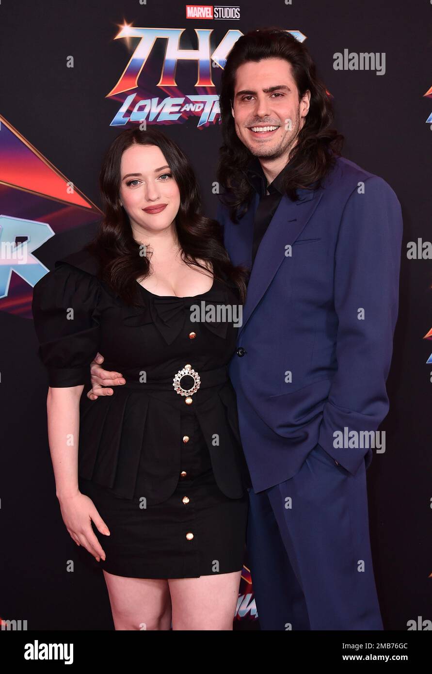 Kat Dennings, left, and Andrew W.K. arrive at the premiere of "Thor ...