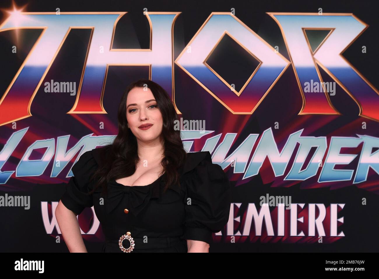 Kat Dennings arrives at the premiere of "Thor: Love and Thunder" on ...