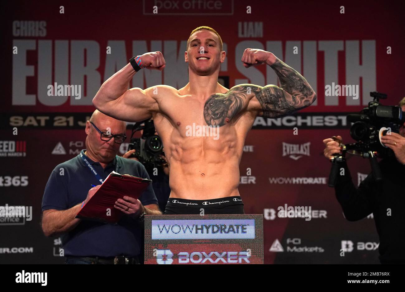 Scott Forrest during the weigh-in at the Manchester Central Convention Complex, Manchester ...