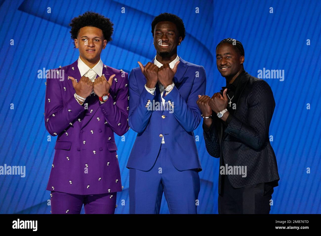 Duke University basketball players, from left, Paolo Banchero, A.J ...