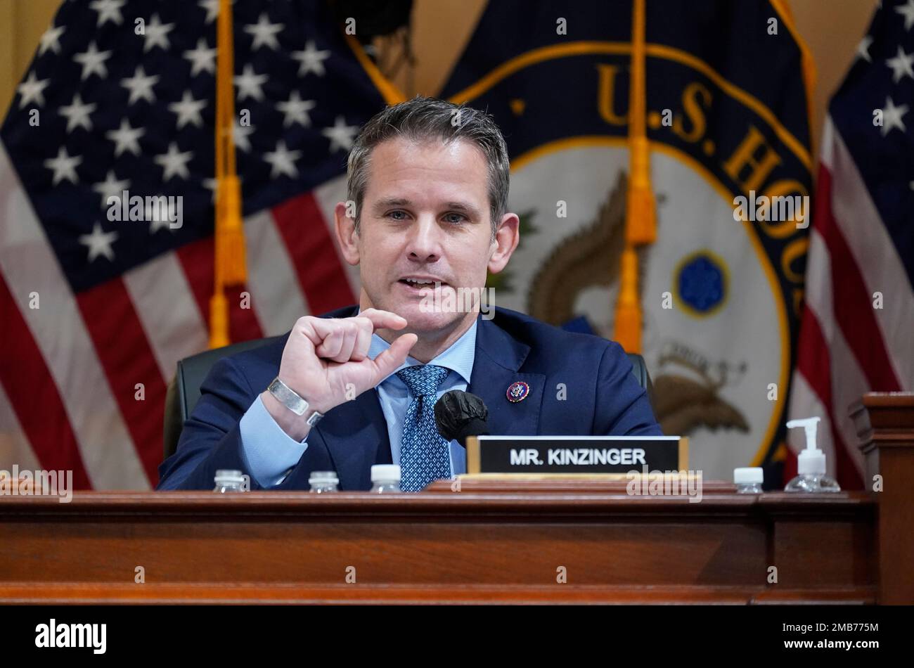 Rep. Adam Kinzinger, R-Ill., speaks as the House select committee ...