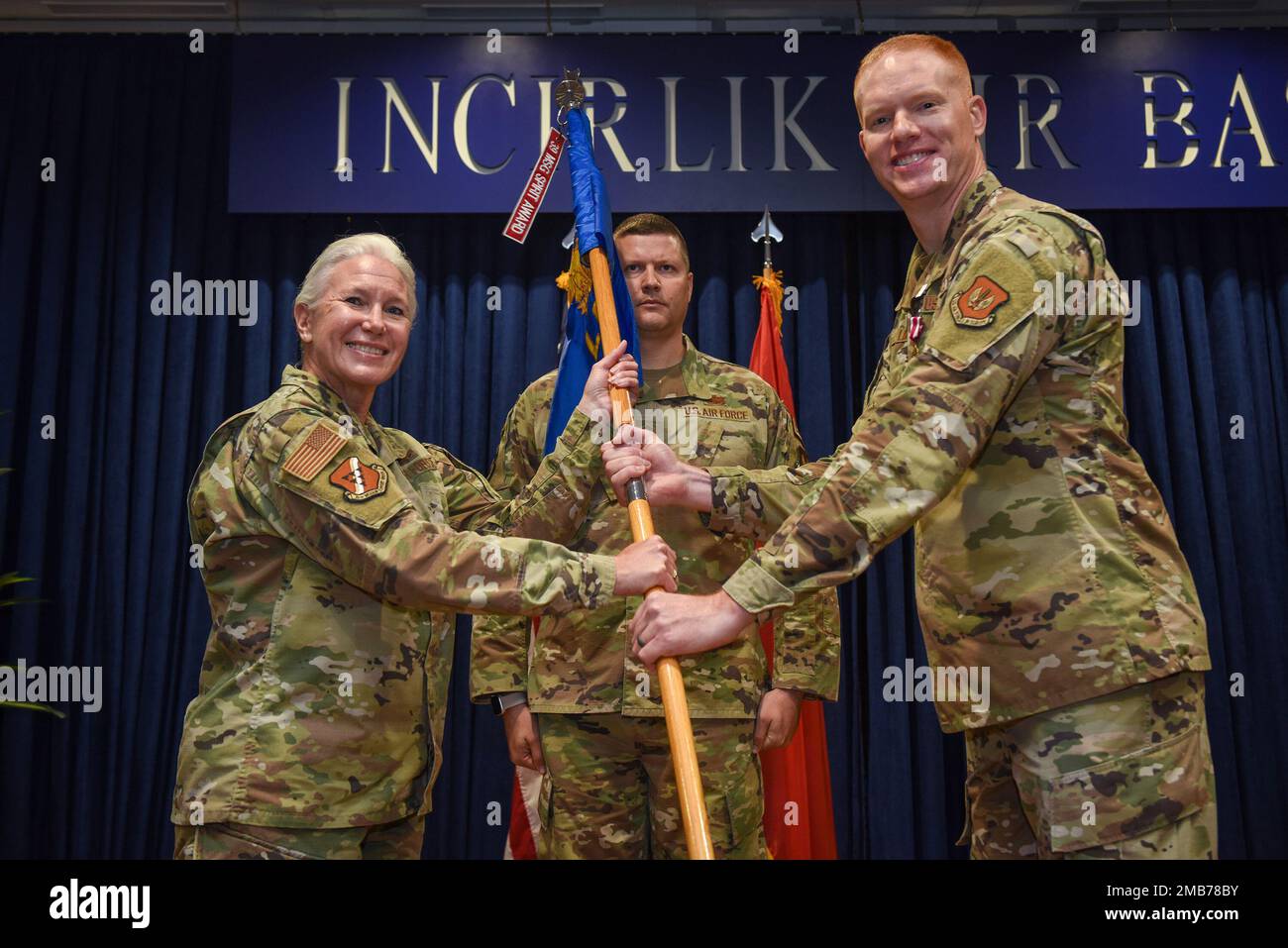 Maj. Kevin Limani, outgoing 39th Logistics Readiness Squadron commander ...