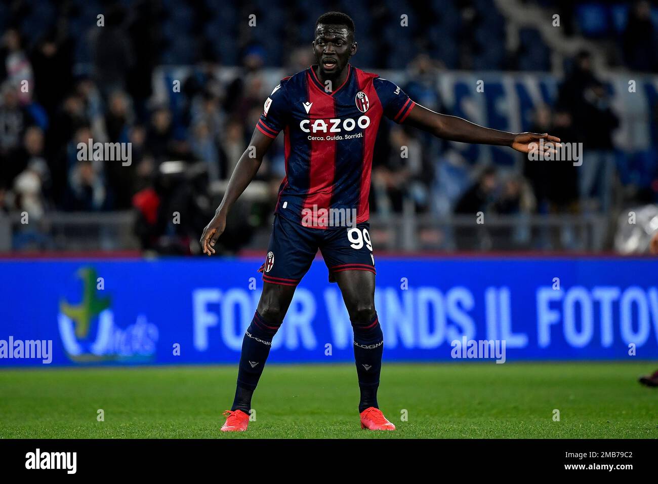 Musa Barrow of Bologna FC reacts during the Italy Cup football match ...