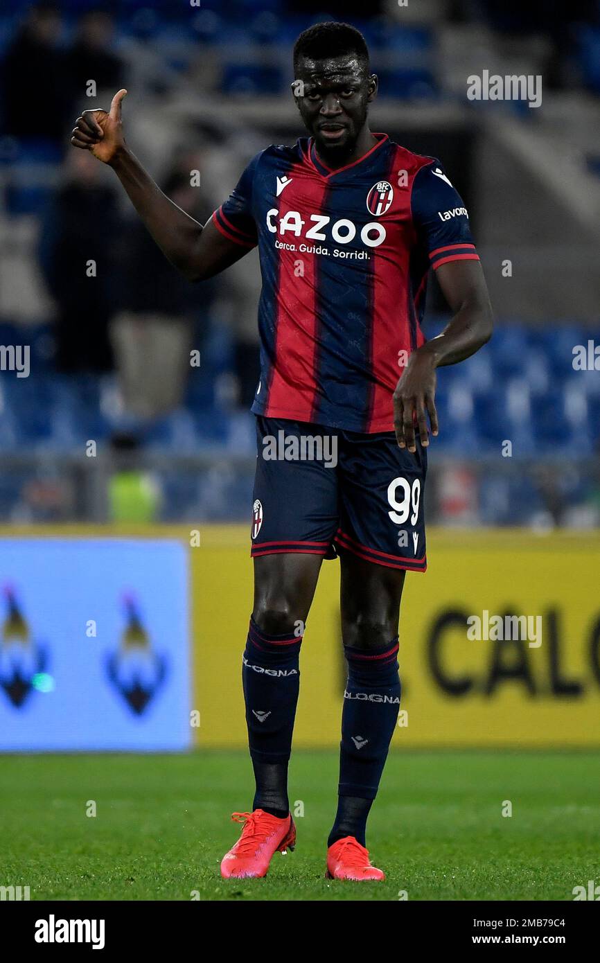 Musa Barrow of Bologna FC reacts during the Italy Cup football match ...