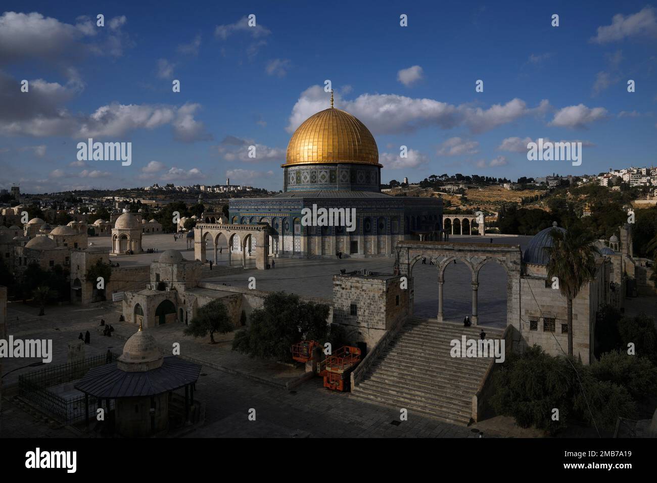 A view of the Dome of the Rock shrine at the Al Aqsa Mosque compound in ...
