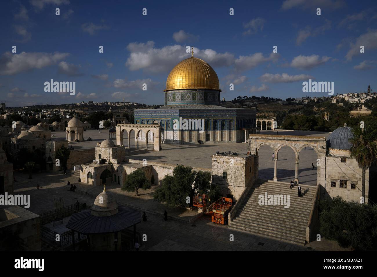 A view of the Dome of the Rock shrine at the Al Aqsa Mosque compound in ...