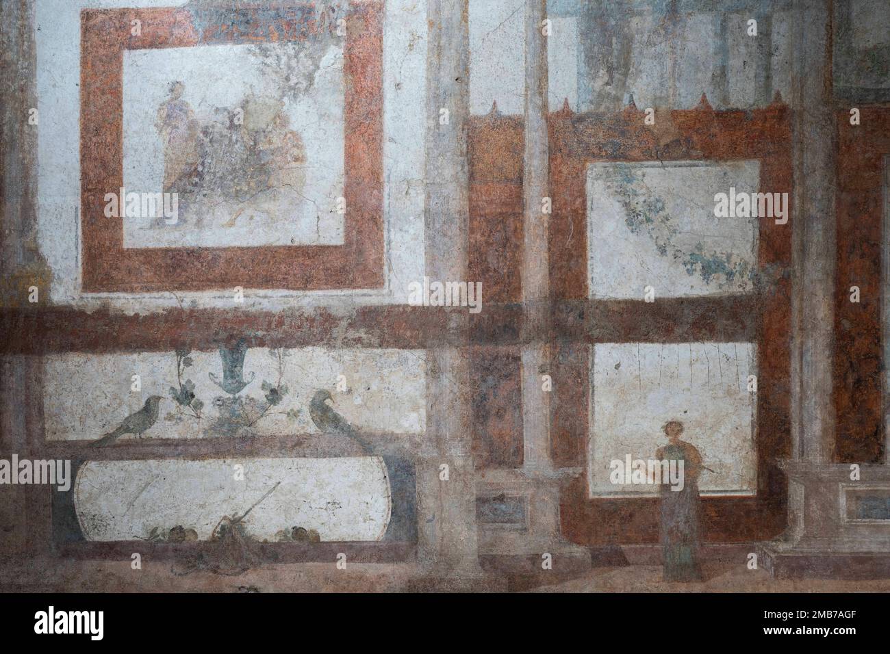 A detail of the frescoes coming from the sacellum, a small votive ...