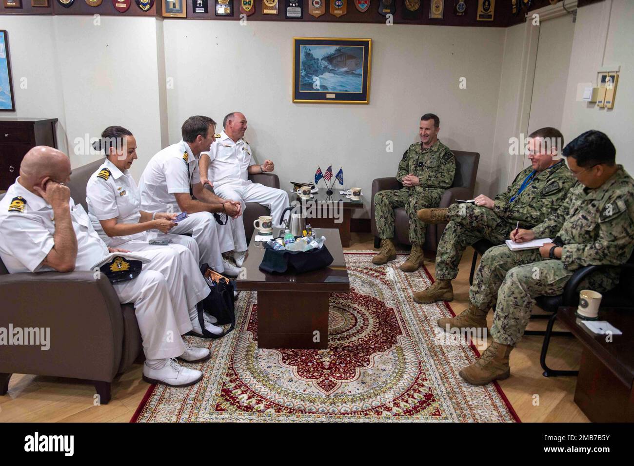 220613-N-JC800-0012 SINGAPORE (Jun. 13, 2022) (From left) Members of ...