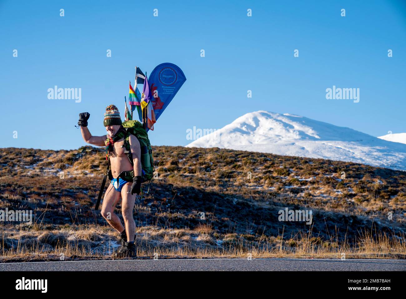 Mick Cullen, otherwise known as Speedo Mick, walks through Glencoe in ...