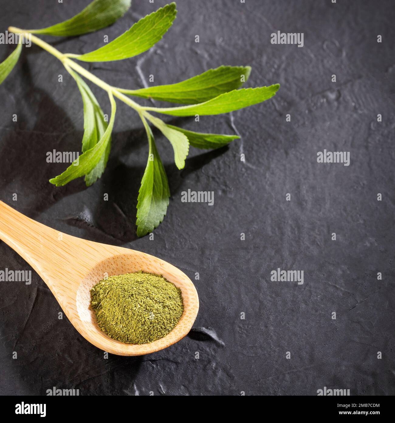 Natural organic stevia leaves and powder - Healthy food Stock Photo - Alamy