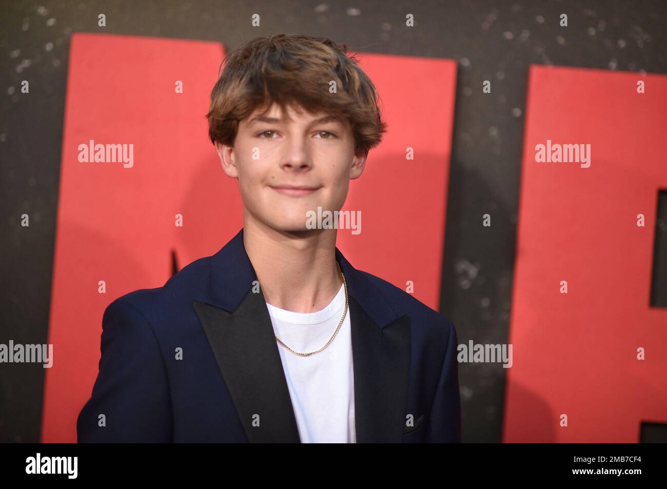 Jacob Moran arrives at the Los Angeles premiere of "The Black Phone" on ...