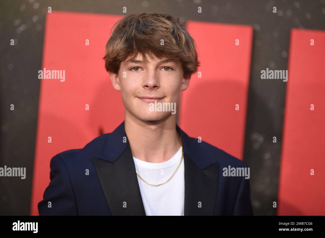 Jacob Moran arrives at the Los Angeles premiere of "The Black Phone" on ...