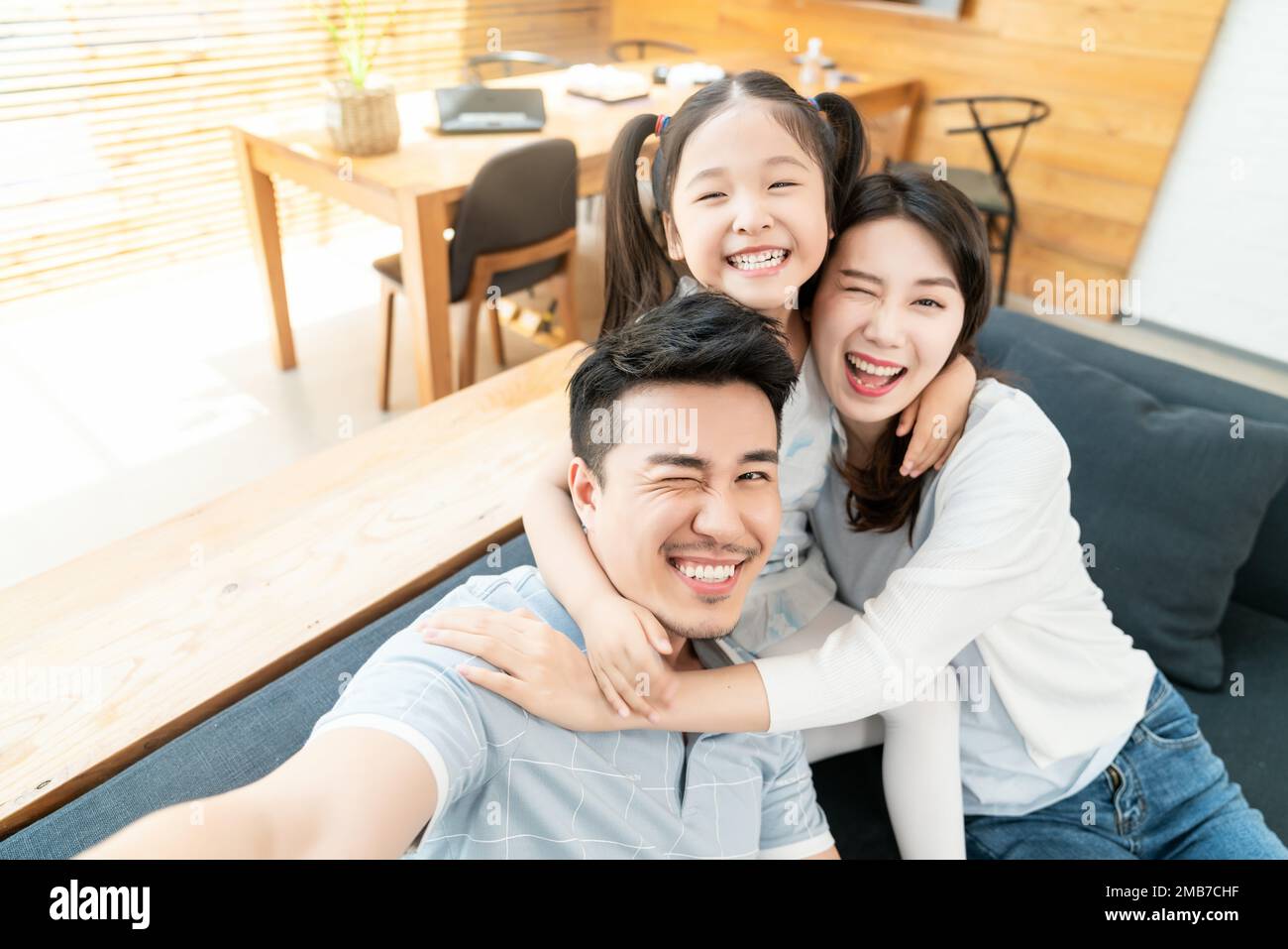 The happy family Stock Photo - Alamy