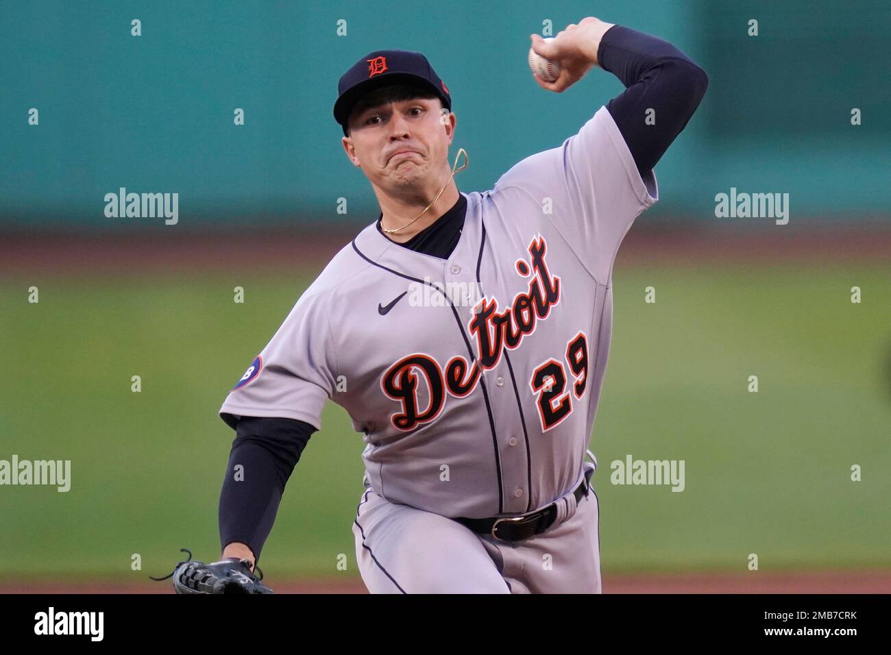 Detroit Tigers Starting Pitcher Tarik Skubal Delivers During The First