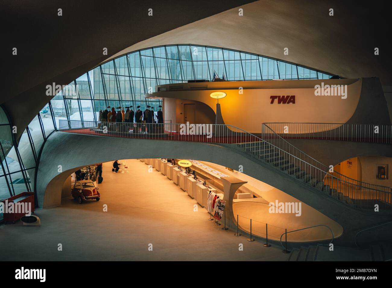 Interior architecture at the TWA Flight Center, Queens, New York Stock ...