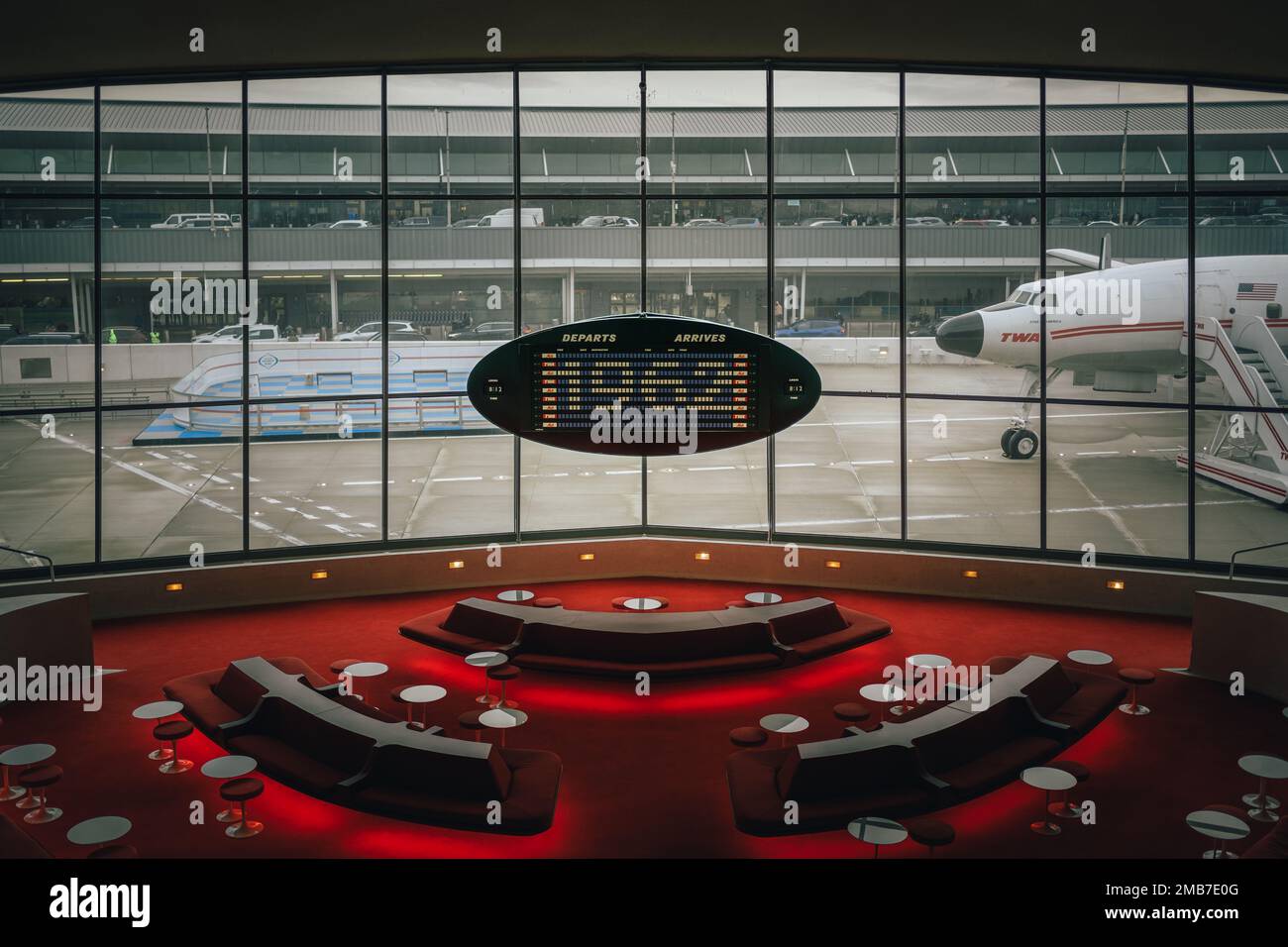 Interior architecture at the TWA Flight Center, Queens, New York Stock ...