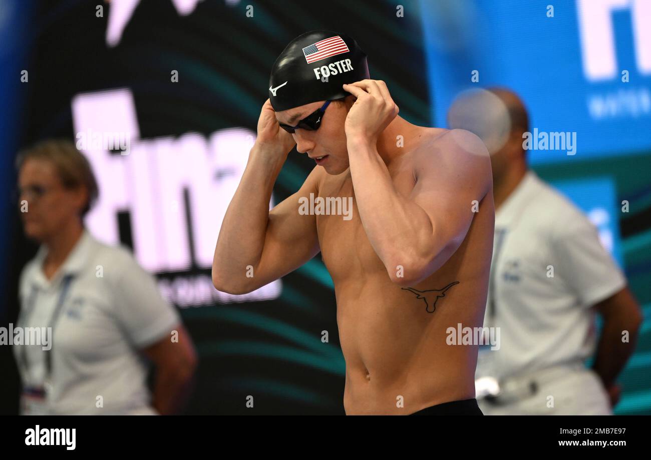 Carson Foster of the United States before the Men 200m Medley final at ...