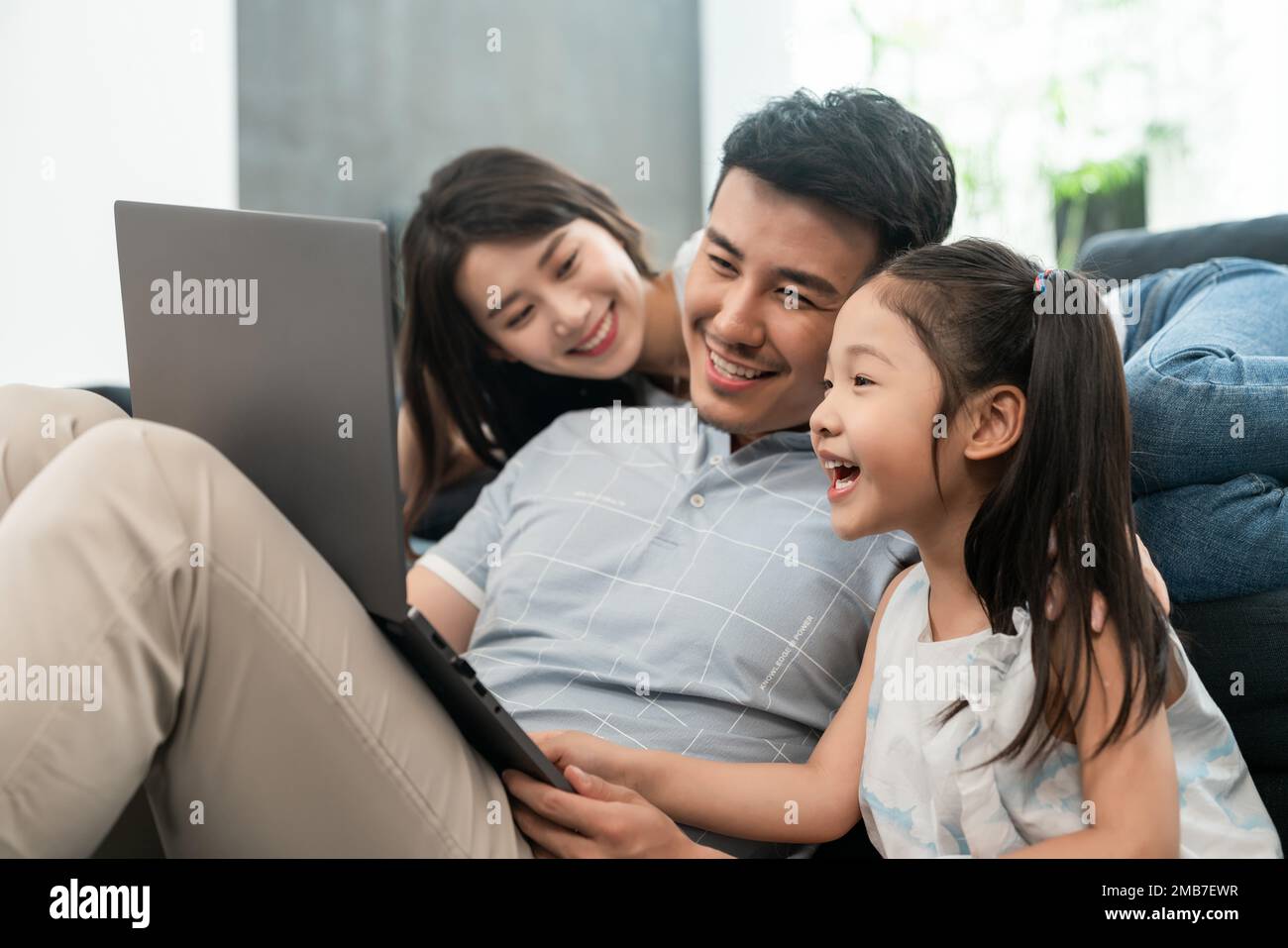 The happy family Stock Photo - Alamy
